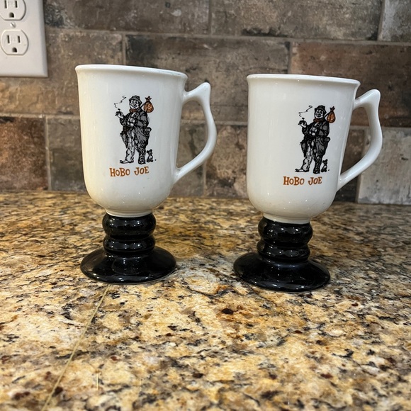 Dining | Vintage Hobo Joe Restaurant Pedestal Coffee Mugs Cups Set Of 2 ...
